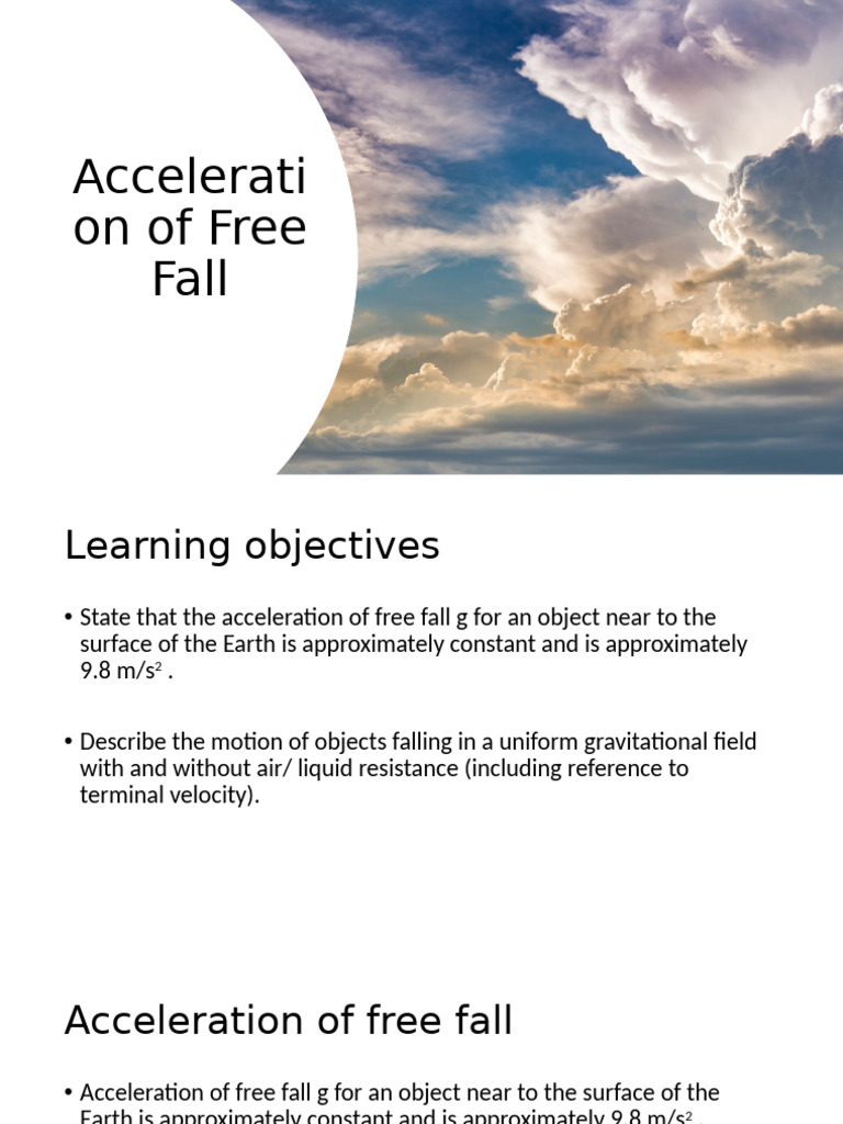 Free Fall Acceleration Explained | PDF