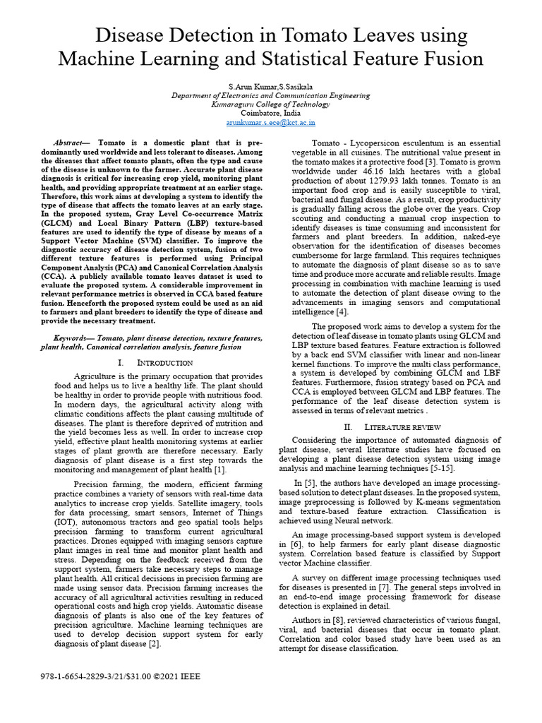 394 - ICAECA - IEEE-Camera Ready | PDF | Support Vector Machine | Sensitivity And Specificity