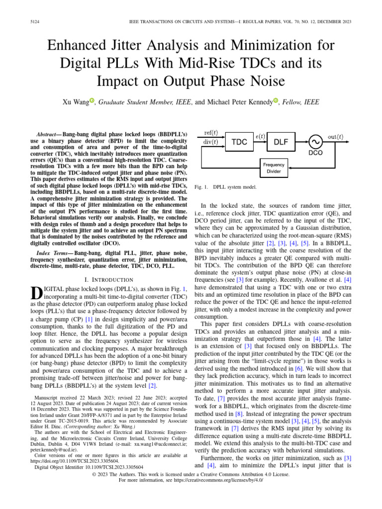 Enhanced Jitter Analysis and Minimization For Digital PLLs With Mid-Rise TDCs and Its Impact On ...