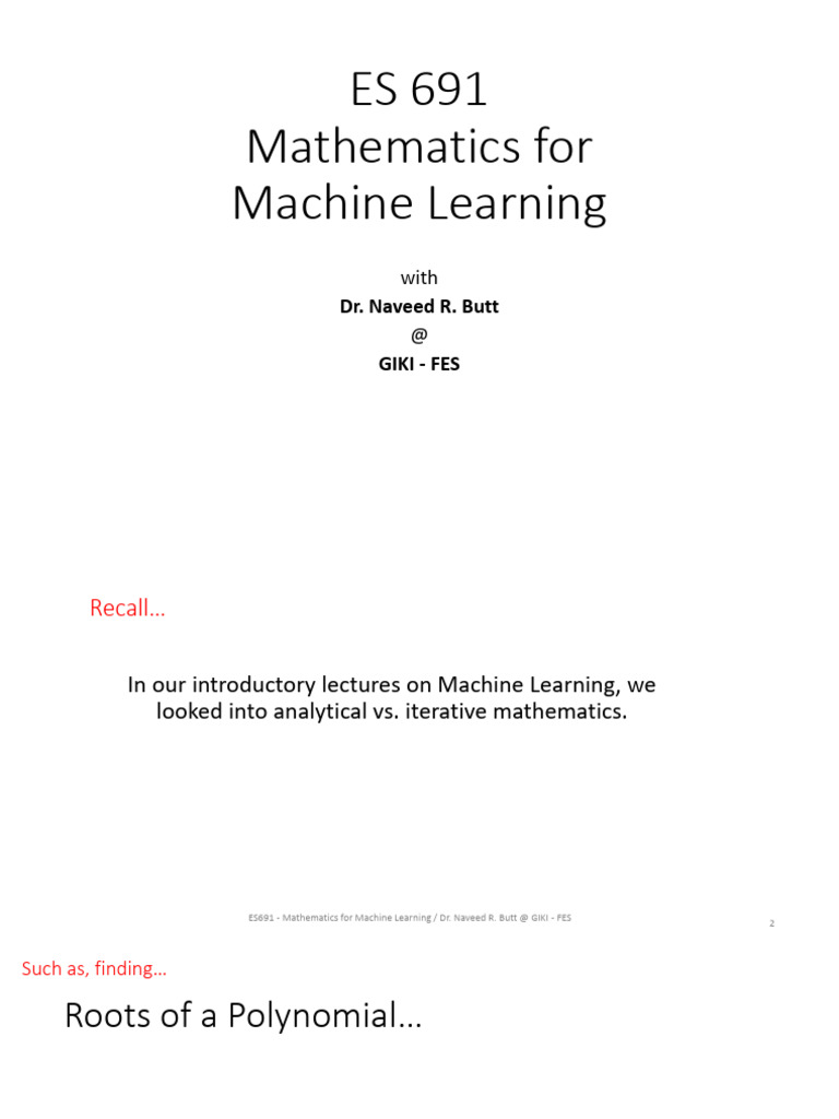 Mathematics for Machine Learning Naveed R Butt Set 17 1735568586 | PDF | Mathematical ...