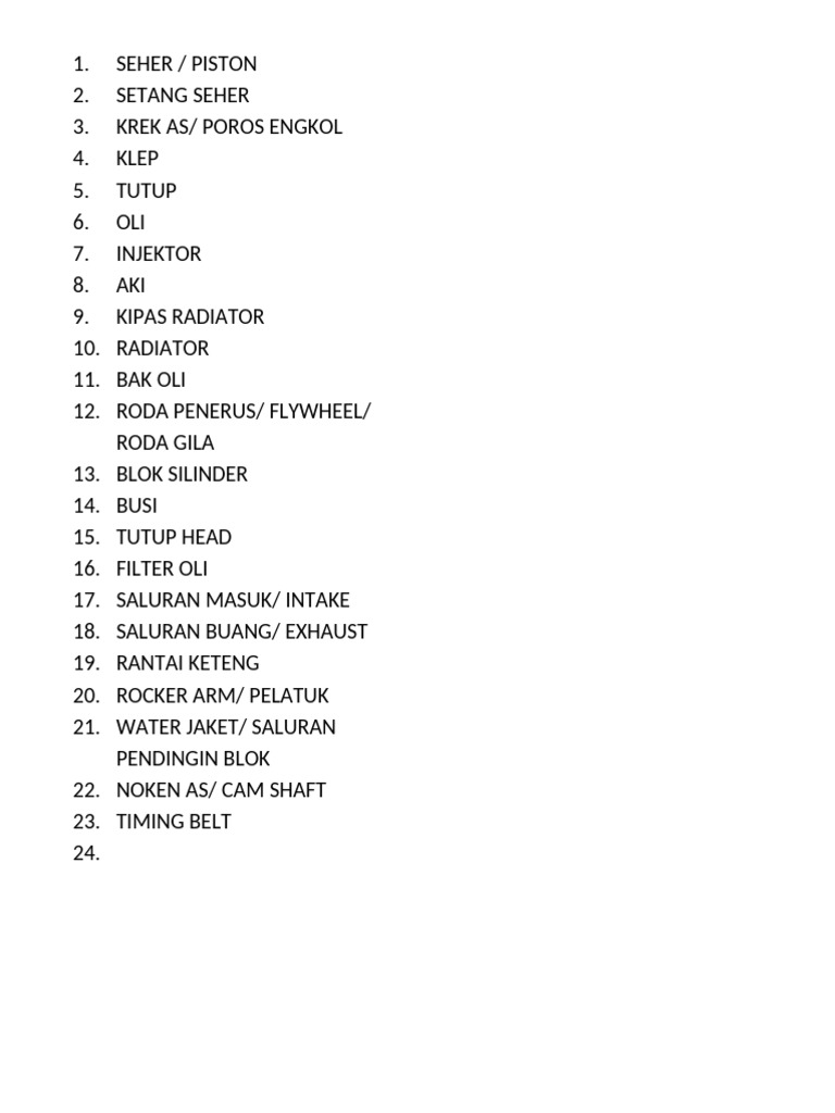 Komponen Engine | PDF