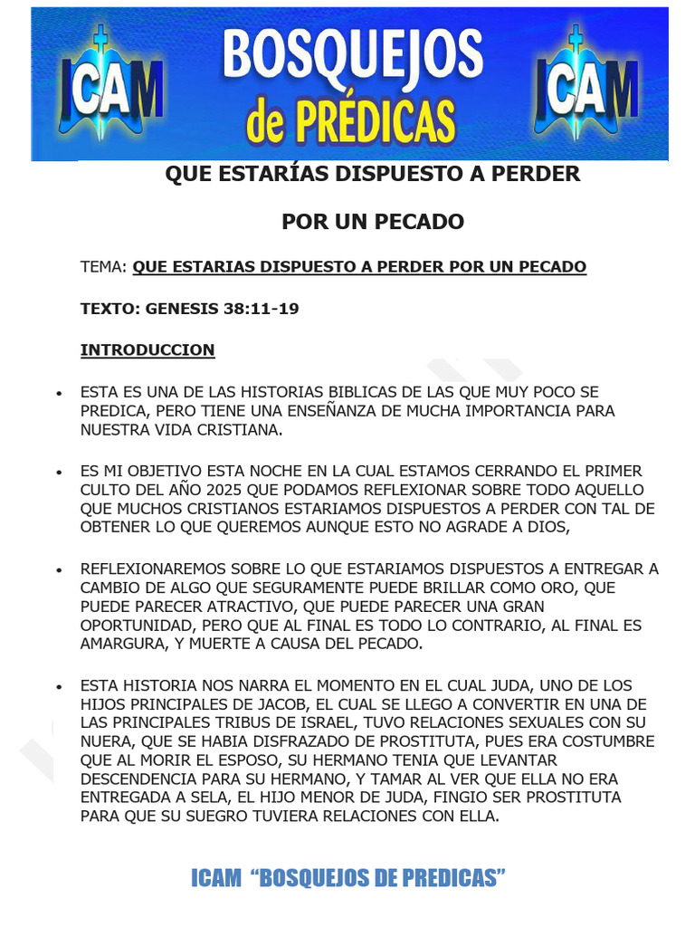 Bosquejo de Predica 15 | PDF