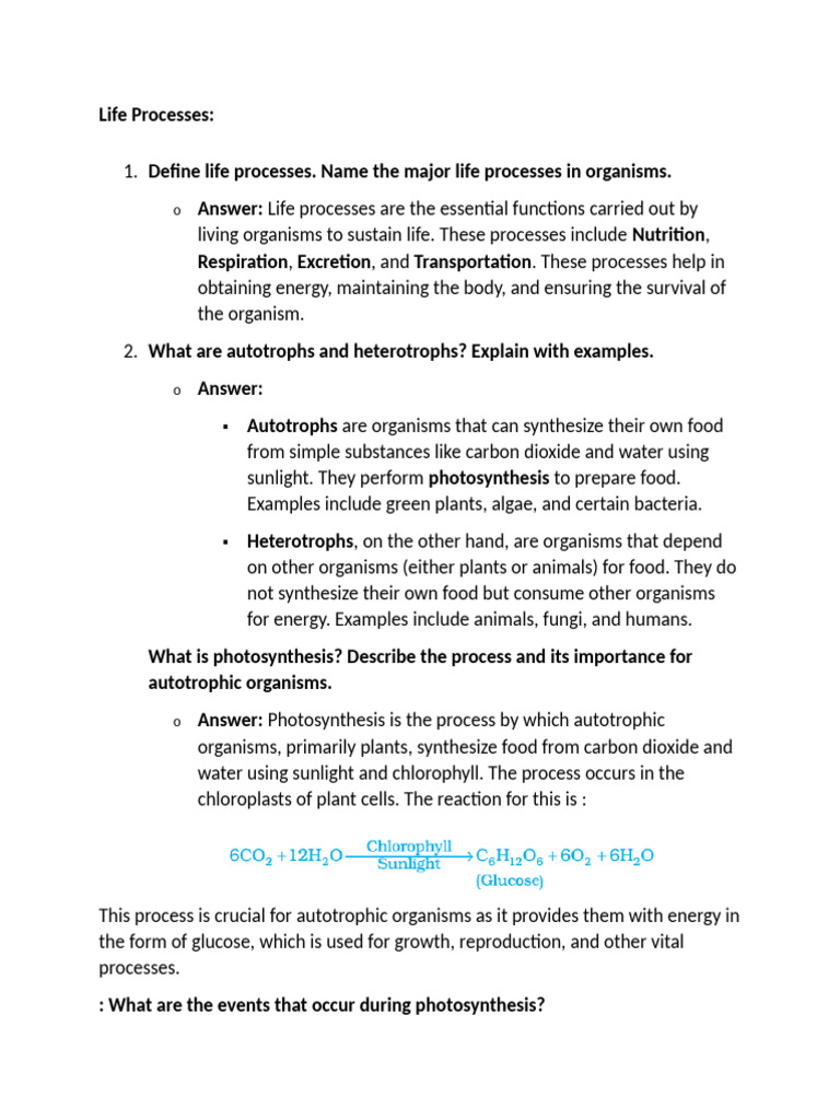 Life Processes | PDF | Digestion | Circulatory System