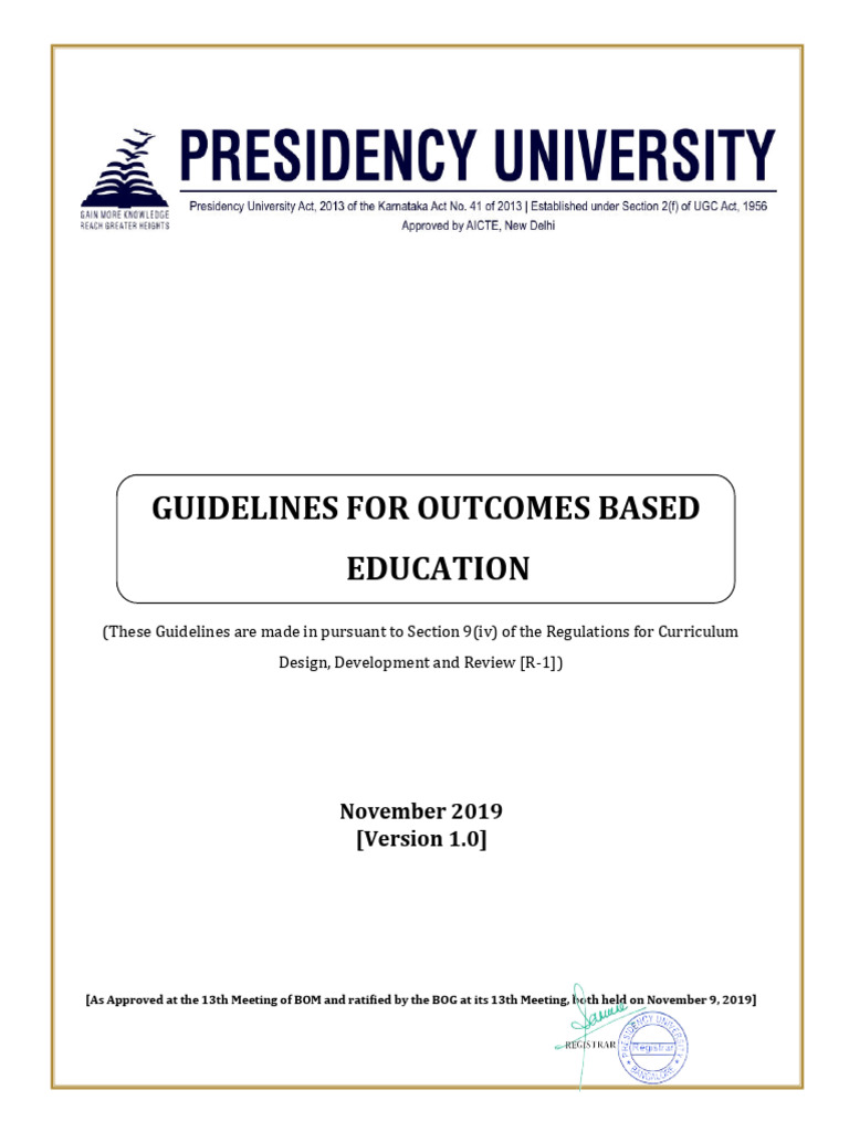 Guidelines On Outcomes Based Education | PDF | Educational Assessment ...