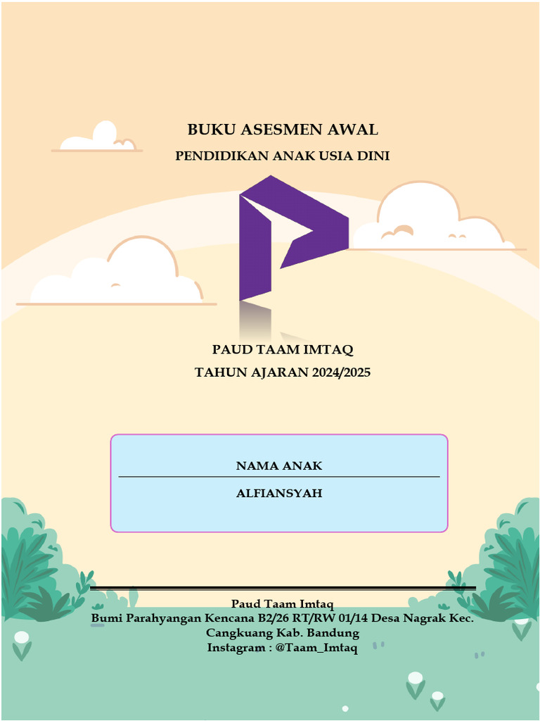 Buku_Asesmen_Awal_PAUD Taam Imtaq OK | PDF