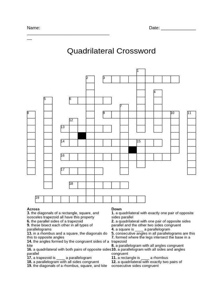 Quadrilateral Crossword 4fb68 62ed60ff | PDF