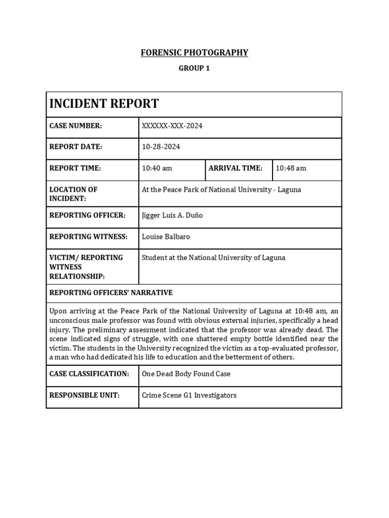 Crime Report | PDF | Forensic Science