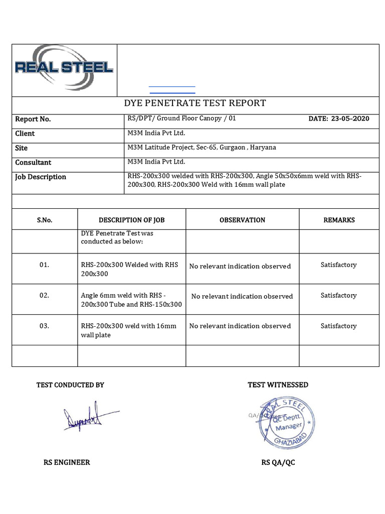 DP Test Report-01 | PDF