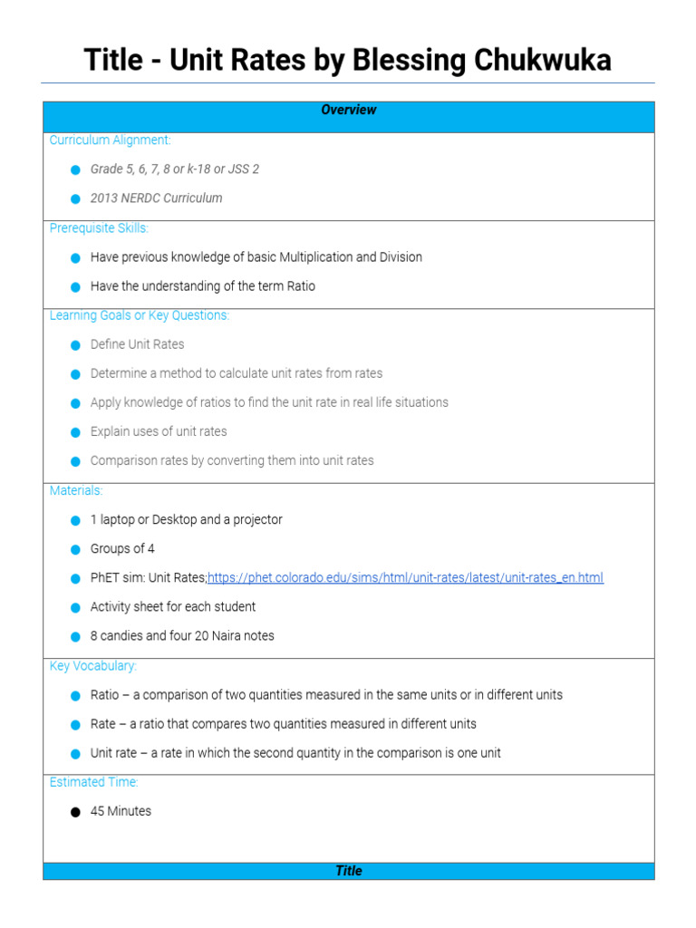 Rates | PDF | Ratio | Mathematics