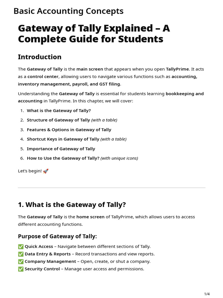 02 Gateway of Tally Explained | PDF | Bookkeeping | Keyboard Shortcut
