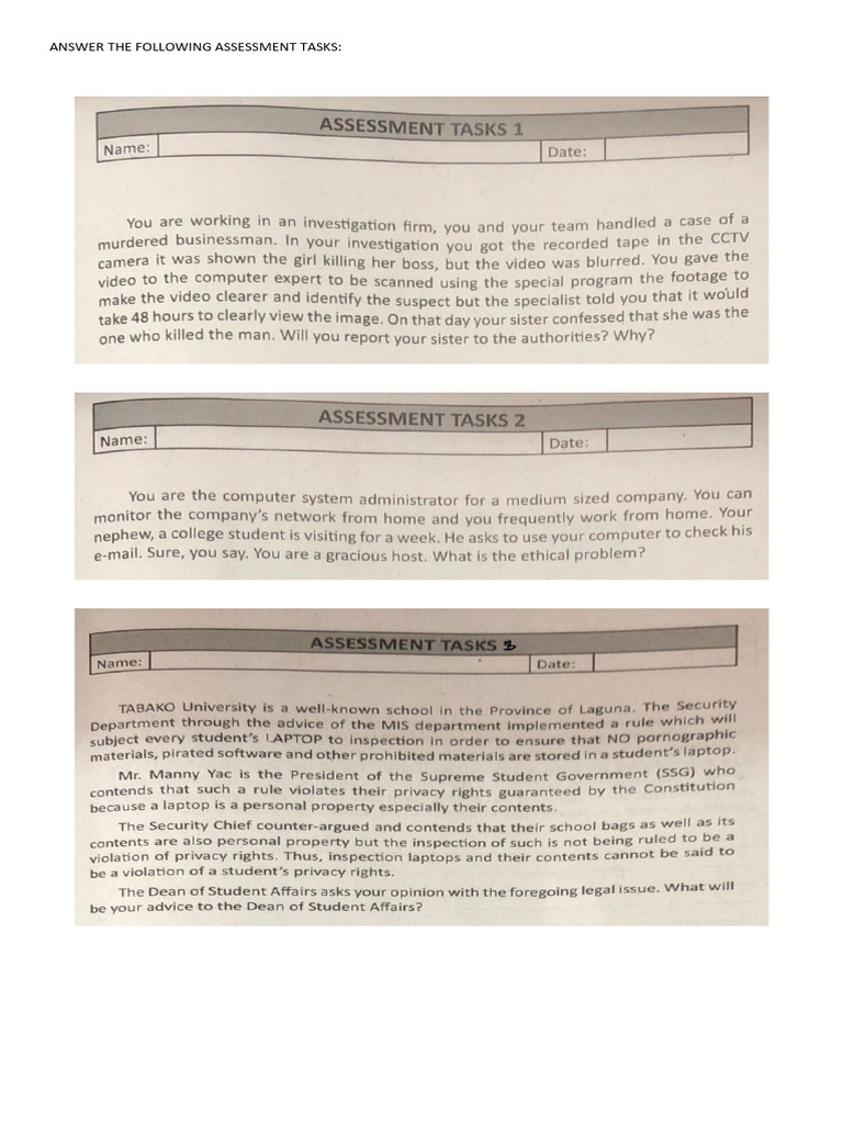 ASSESSMENT TASK | PDF