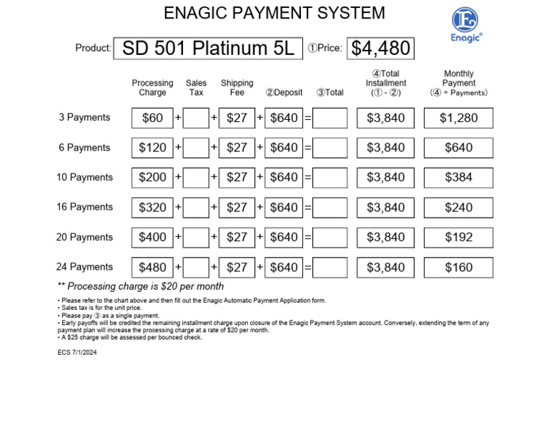 Enagic Payment sd501p | PDF