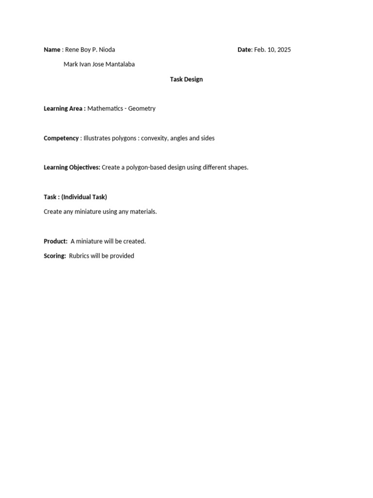 Task Design (1) | PDF Task Design (1) | PDF