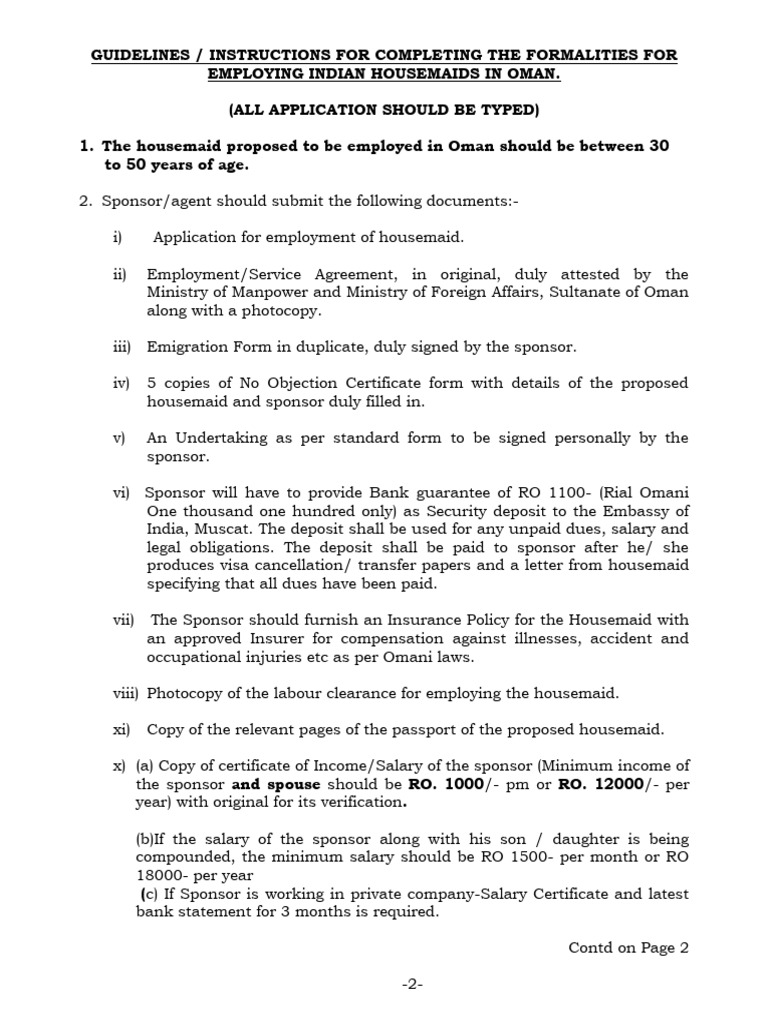 Housemaid Agreement Form (2) | PDF