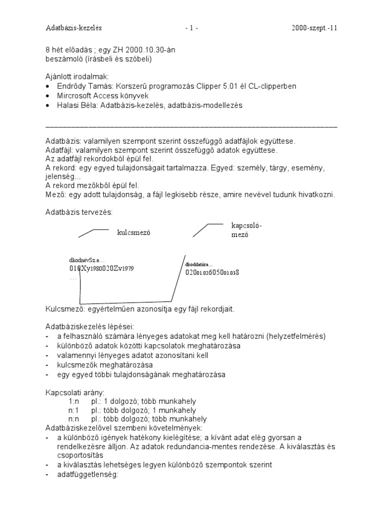 Adatbázis Kezelés | PDF