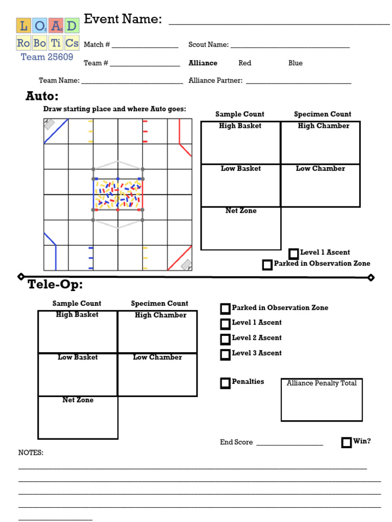 Scouting Sheet Into The Deep LOAD Robotics | PDF