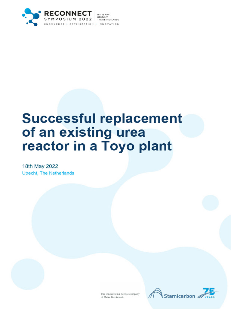 Paper - Successful Replacement of An Existing Urea Reactor in A Toyo ...