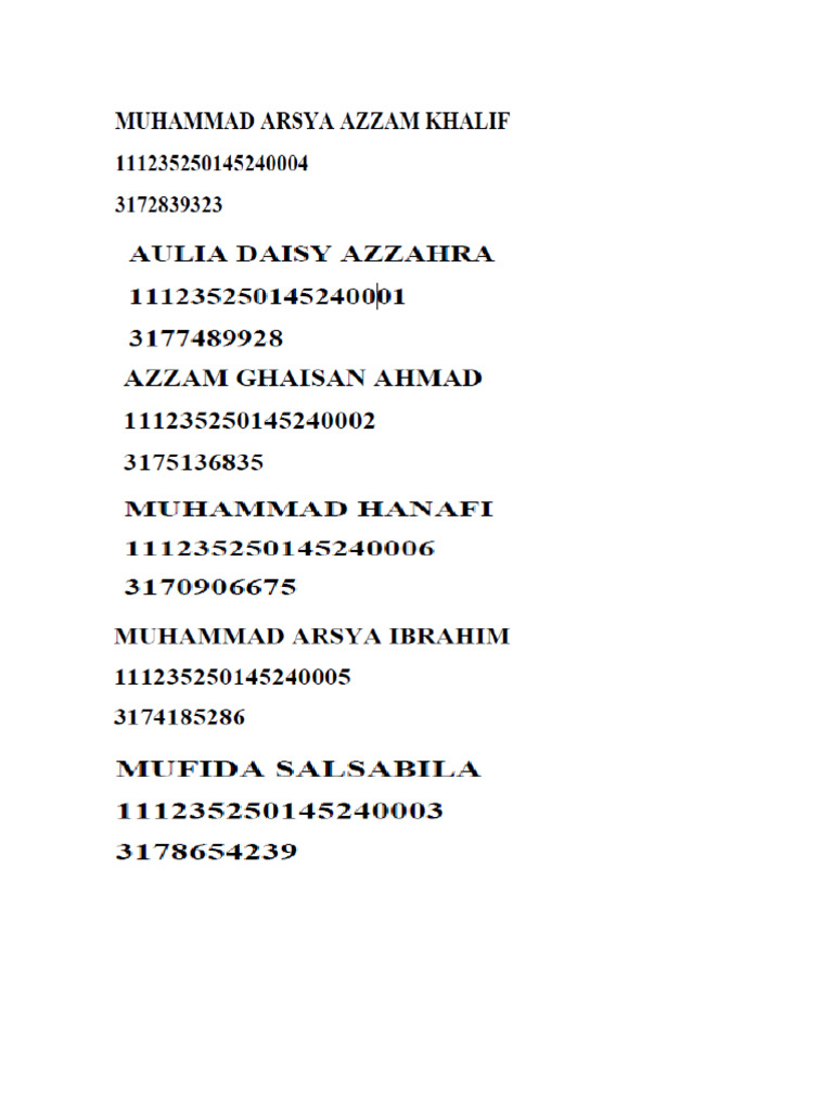 TABEL Kelas 1 | PDF
