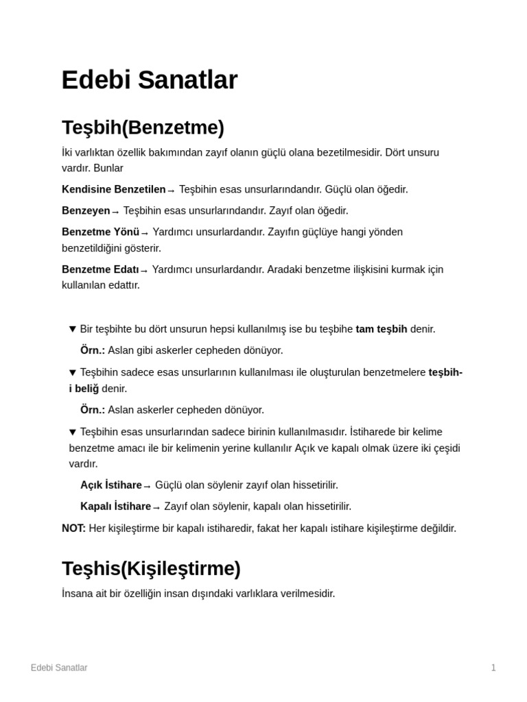 Edebi̇ Sanatlar | PDF