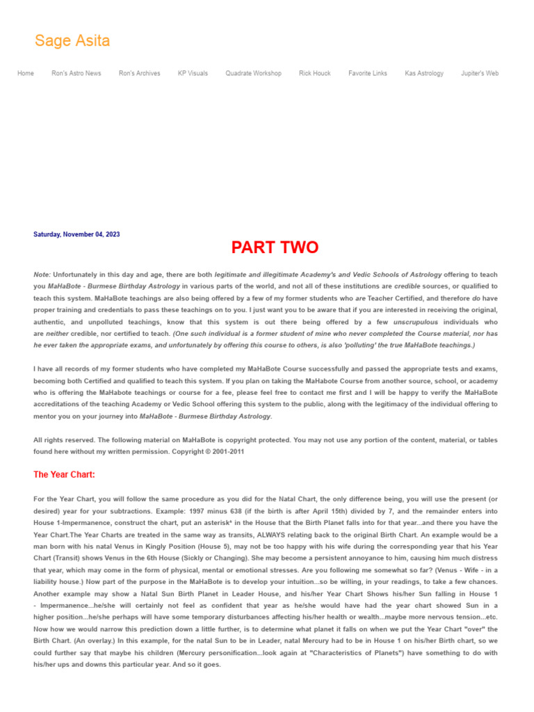 Mahabote Part Two - Sage Asita | PDF | Planets In Astrology | Planets