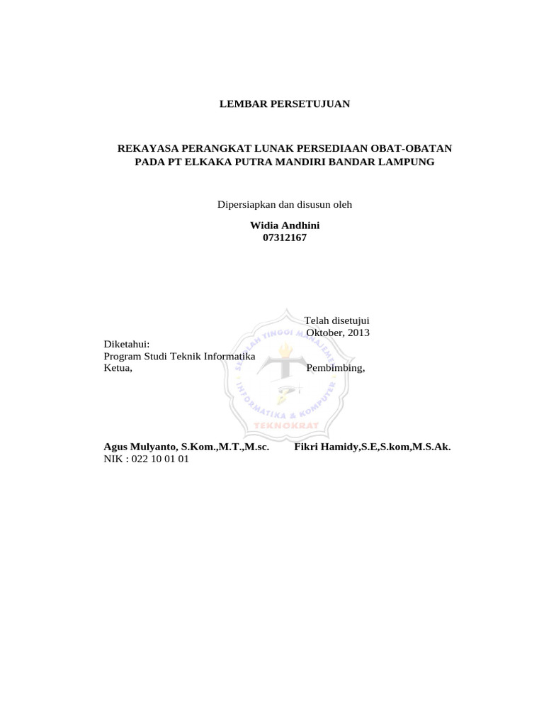 Lembar Persetujuan | PDF