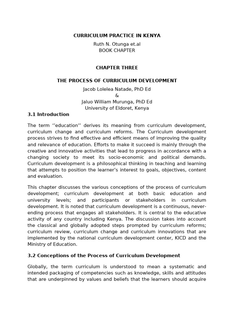 THEPROCESSOFCURRICULUMDEVELOPMENT-BOOKCHAPTER | PDF | Curriculum | Educational Assessment