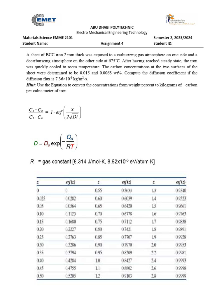 Diffusion Coefficient Calculation in Iron | PDF