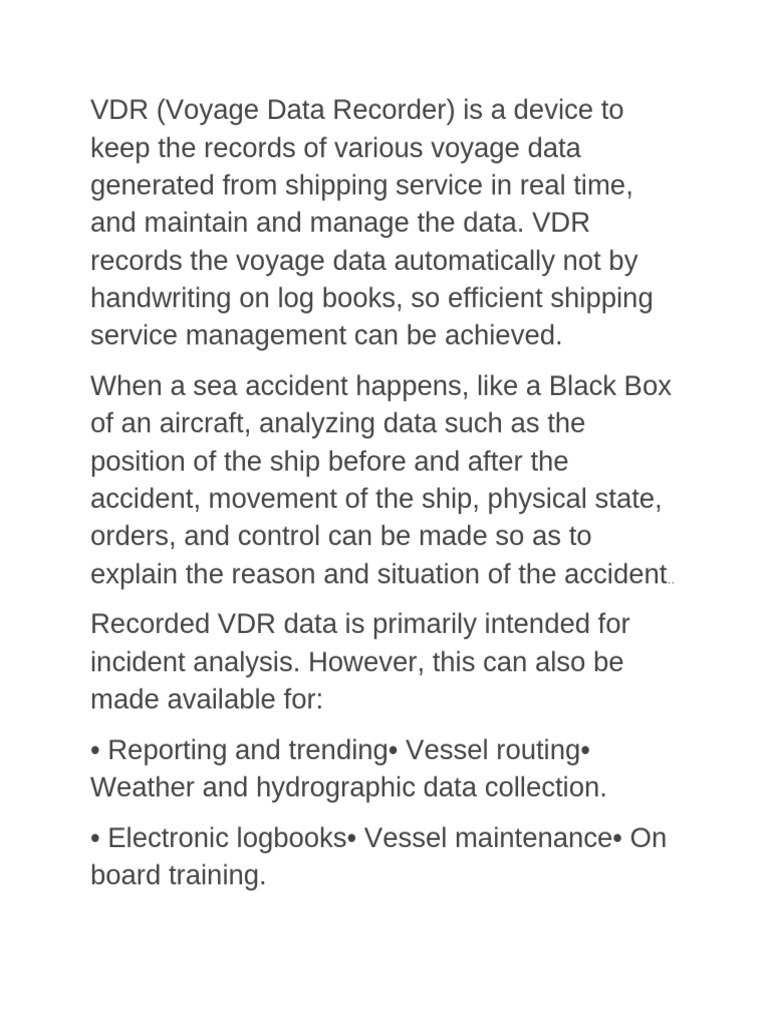 VDR notes | PDF | Radar | Microphone