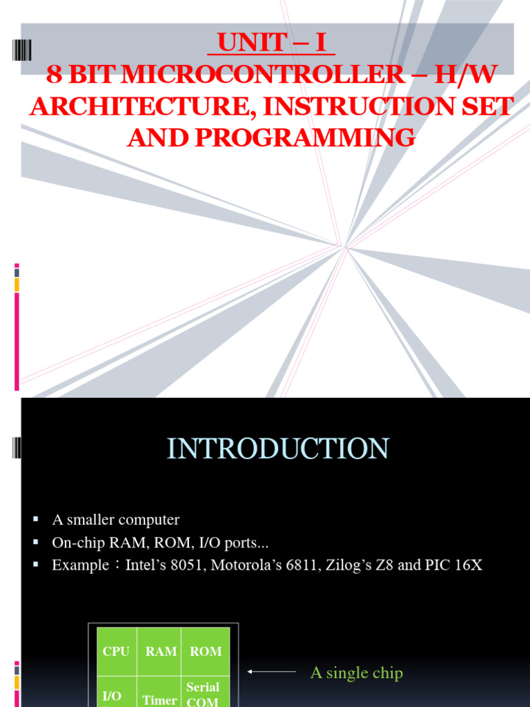 UNIT-1 | PDF | Microcontroller | Microprocessor