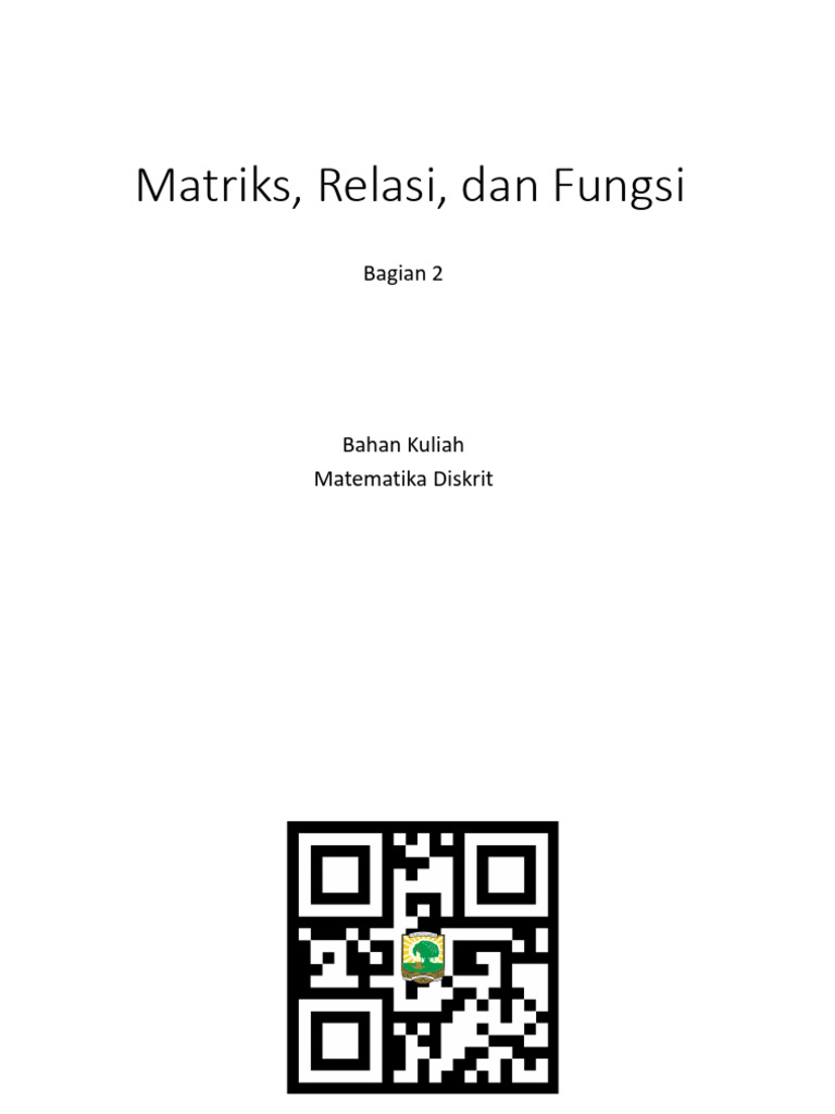 Pertemuan 5 Matriks, Relasi Dan Fungsi-2 | PDF