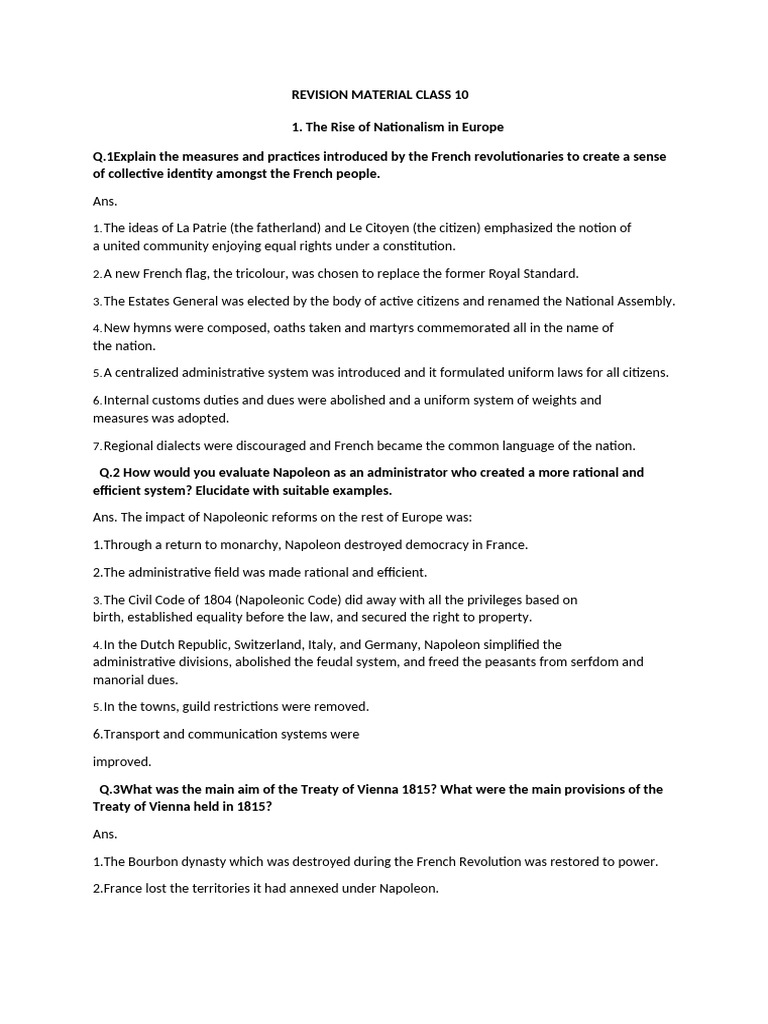 SST Revision Material For Class 10 | PDF | Balkans | Reserve Bank Of India