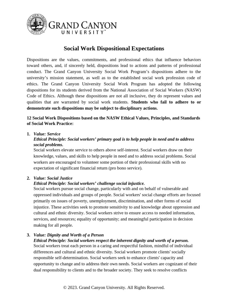 Social Work Dispositions 2 | PDF | Social Work | Social Psychology