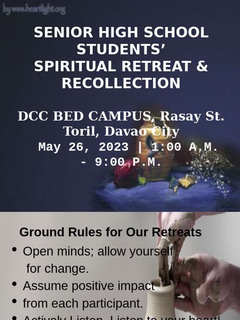 DCC - Powerpoint For Senior High School Retreat | PDF | Religious Belief And Doctrine