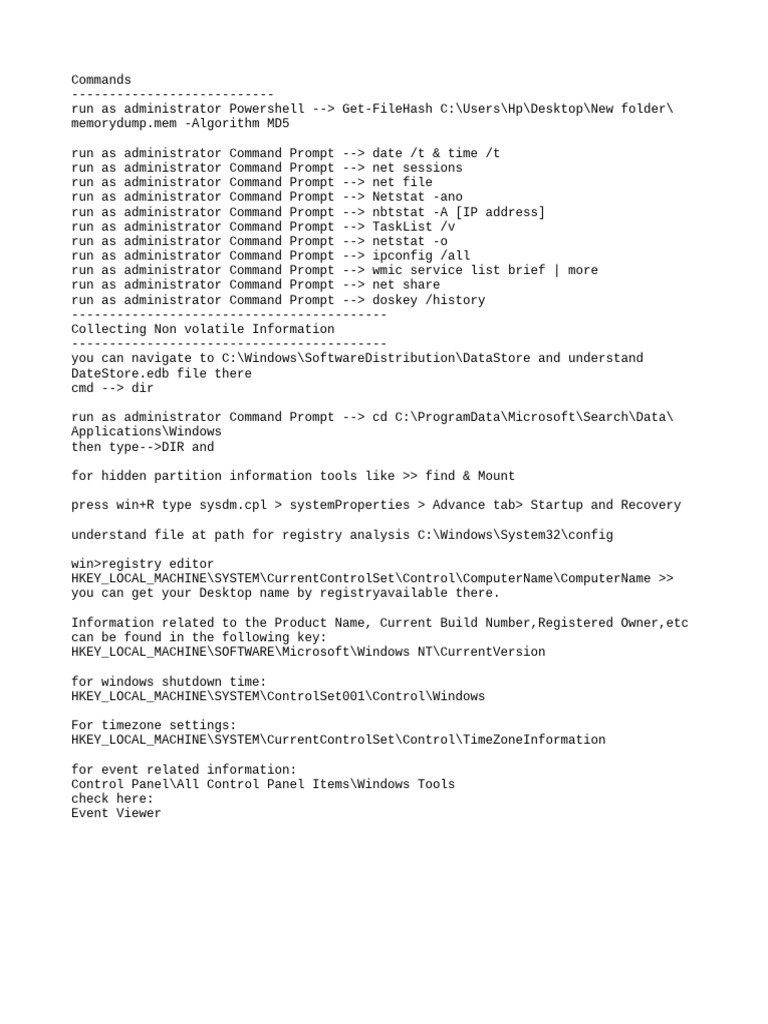 Essential Windows Admin Commands Guide | PDF