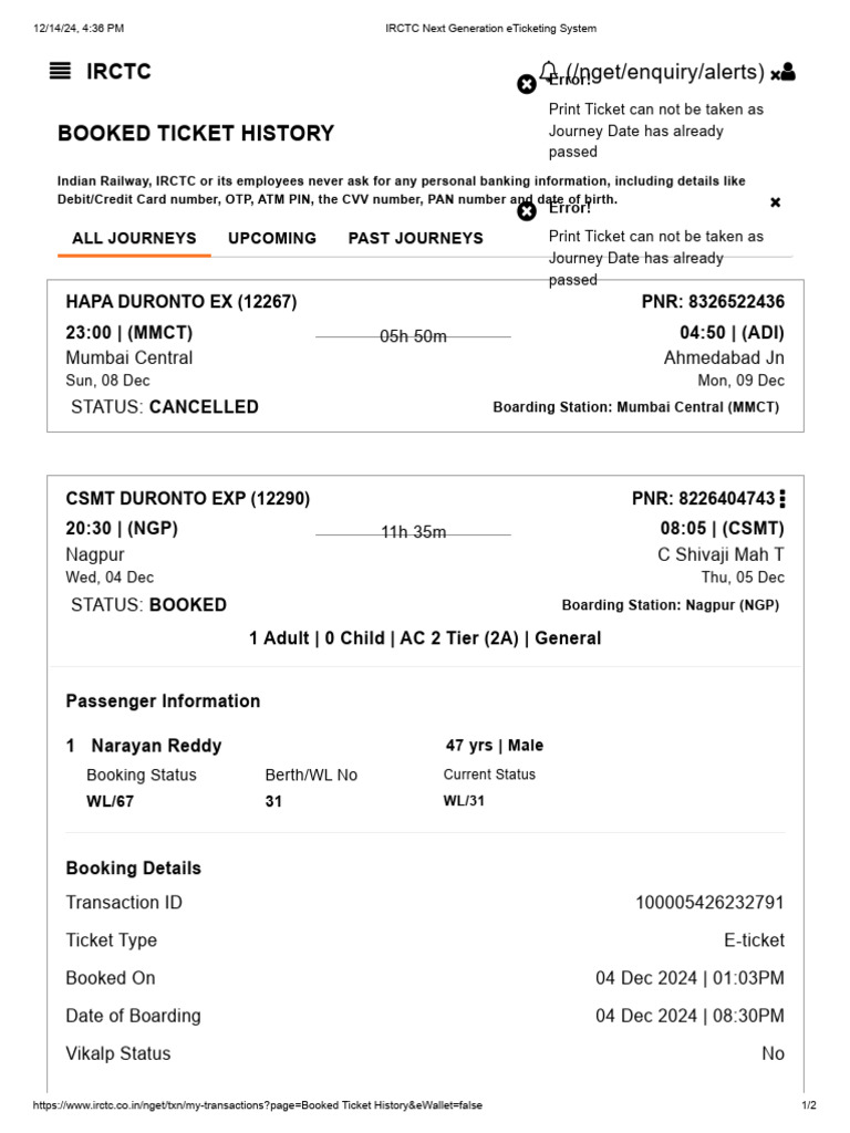 IRCTC Next Generation ETicketing System | PDF | Debit Card | Financial Services