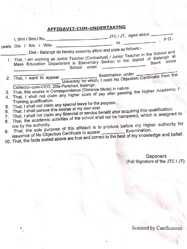 NOC Format For Higher Education & Recruitment | PDF