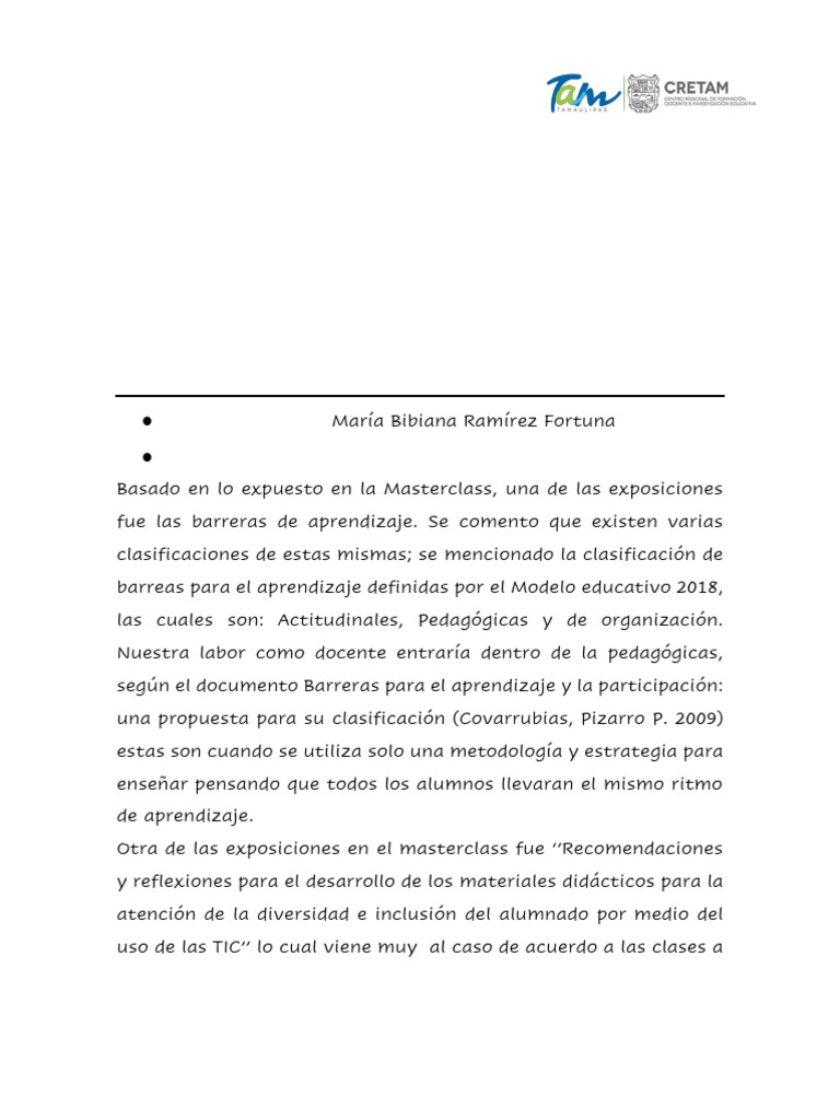 María Bibiana Ramírez Fortuna 1.8 Diseño de Estrategia en Masterclass ...