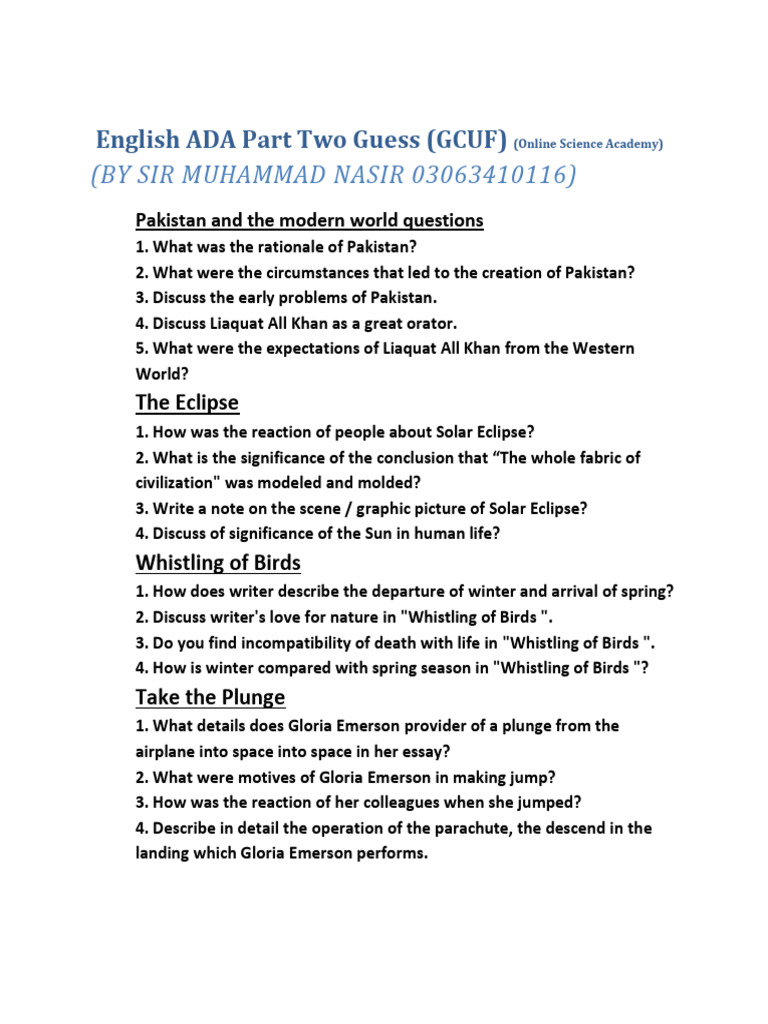 English ADA Part 2 Guess File | PDF | Nuclear Weapons