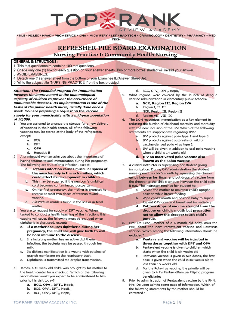 PREINTENSIVE NP1 W - Answe Key | PDF | Vaccines | Medical Specialties