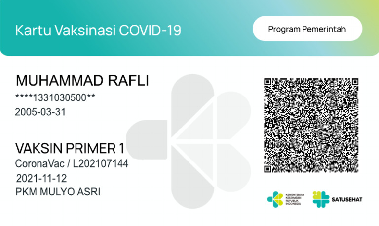 Sertifikat-Vaksin-Dosis 1-Rafli-122 | PDF