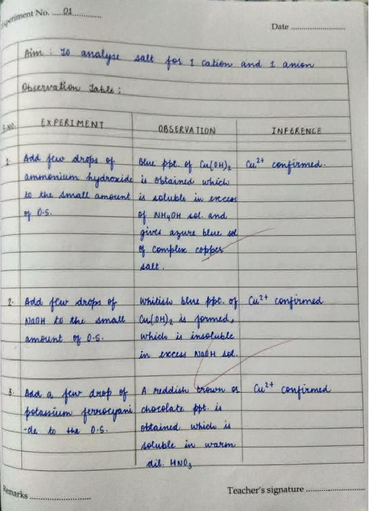Chemistry Practicals | PDF