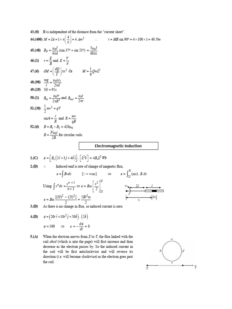 Sol of Electromagentic Induction | PDF | Electromagnetic Induction | Inductor