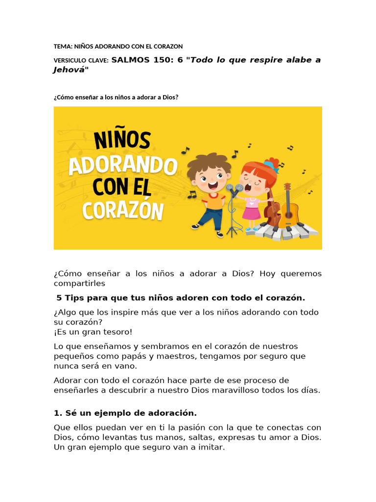 Enseñando a Niños a Adorar | PDF | Dios | Amor