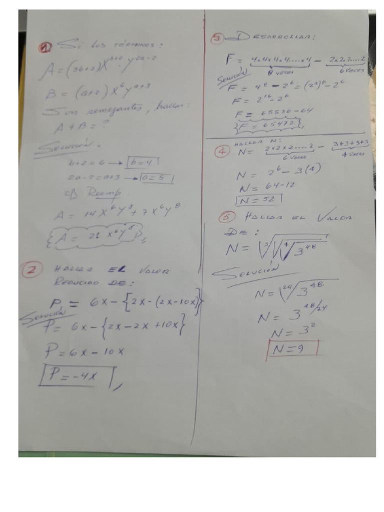 Ejempkos de Ejerc. 1er. Año Sec. | PDF