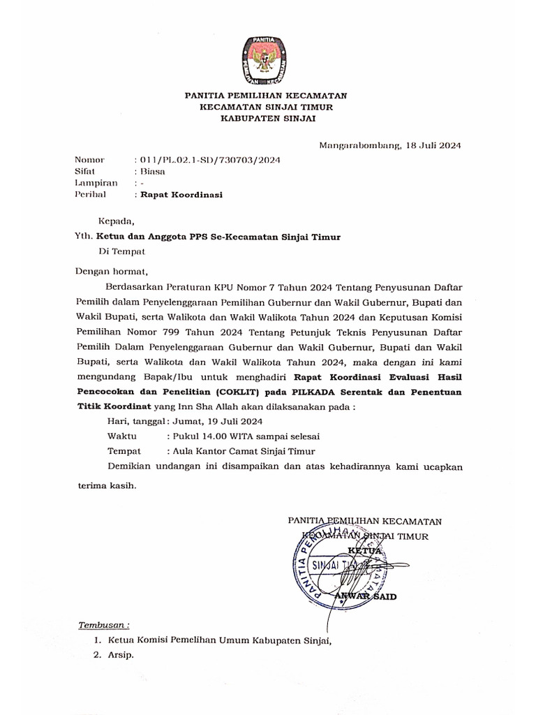 Undangan Rakor PPS | PDF