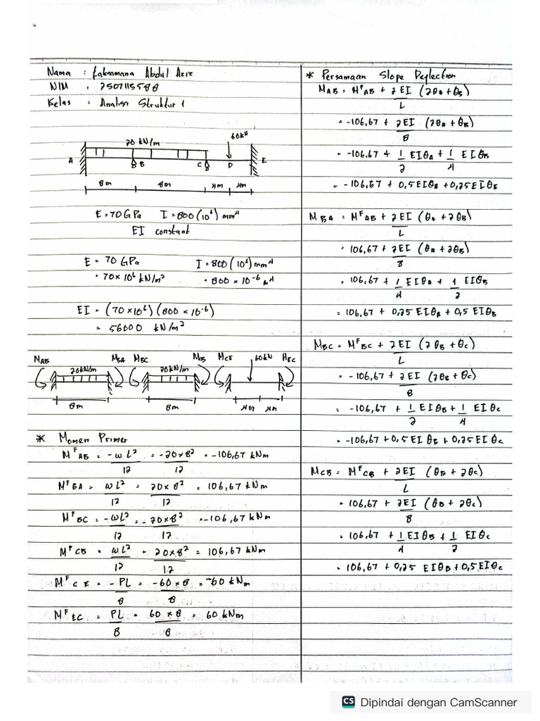 Anstruk Tugas Slope Deflection | PDF