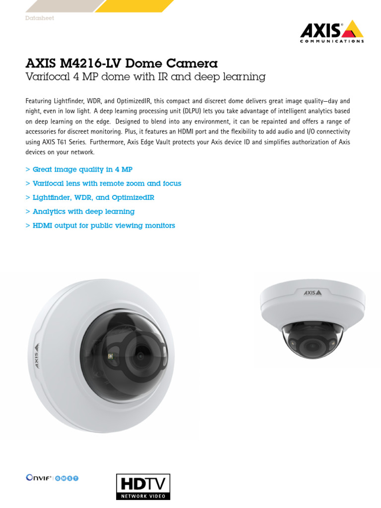 datasheet-axis-m4216-lv-dome-camera-en-US-451508 | PDF | Camera ...