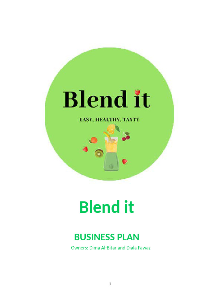 Healthy Smoothie Business Plan | PDF | Smoothie | Healthy Diet