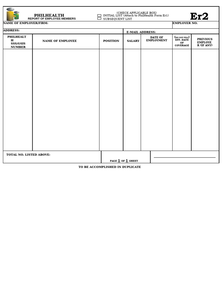 PhilHealth Er2 | PDF