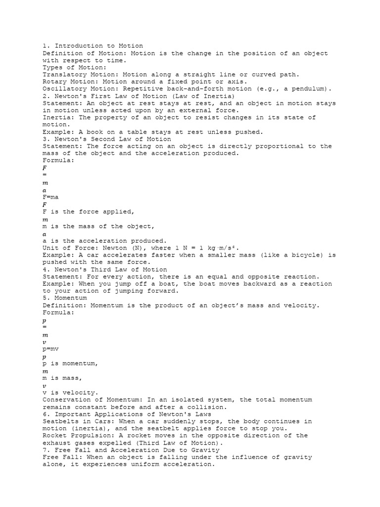 Introduction To Motion | PDF